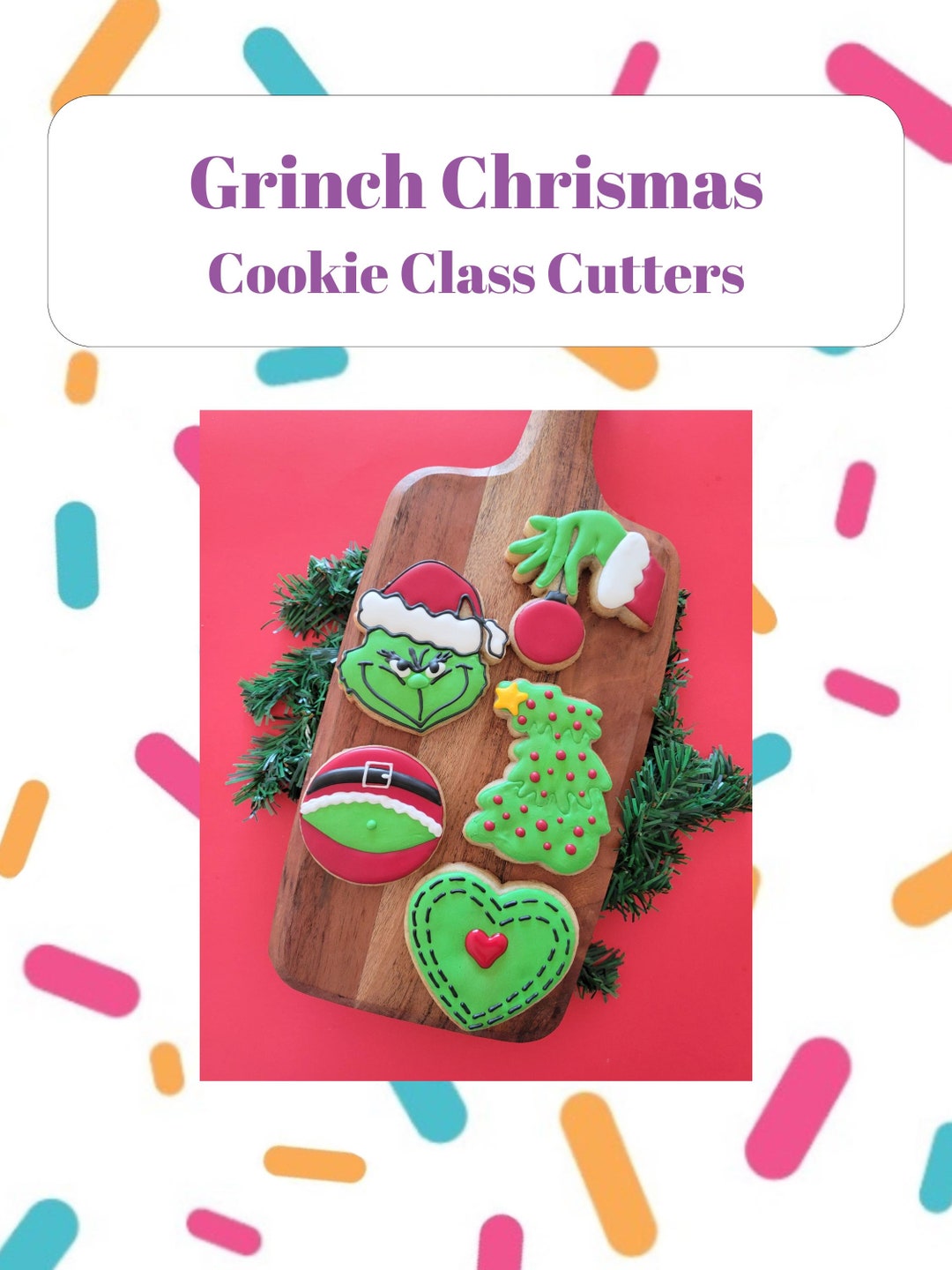 Grinch Christmas Cookie Class Cutters - Set of Cutters - PHYSICAL CUTTERS - Etsy