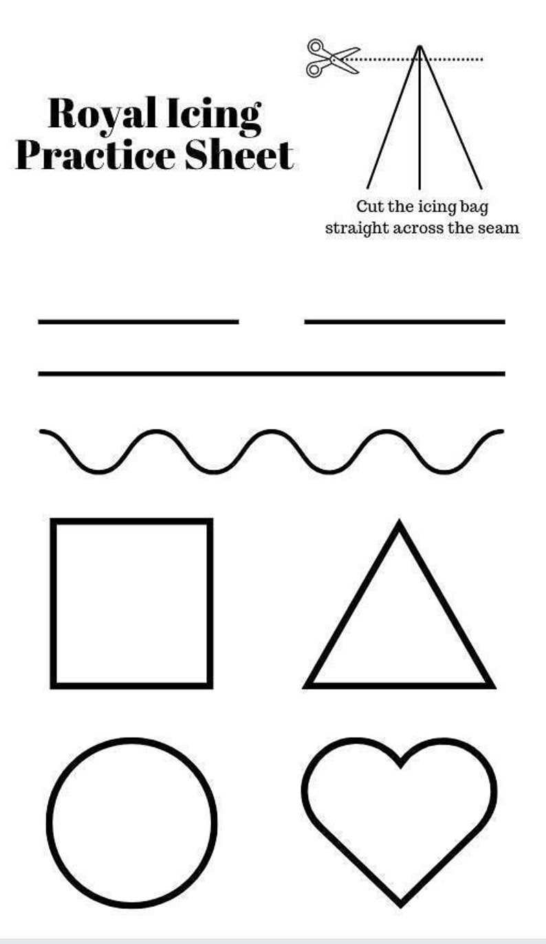 Royal Icing Practice Sheet Digital Download - Etsy