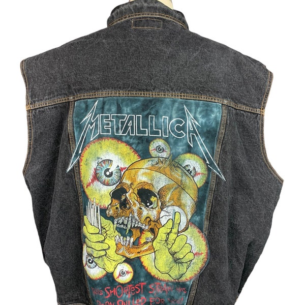 Heavy Metal Denim Vest Men - Etsy