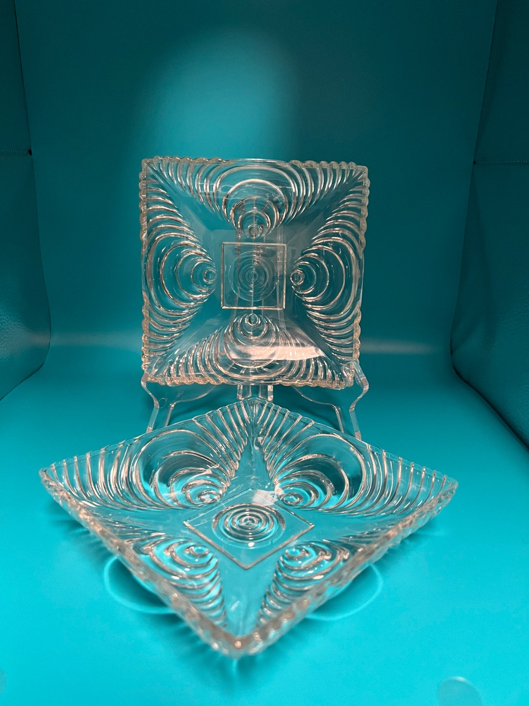 Vintage Hazel Atlas Clear Glass Square Candy Dish - Etsy