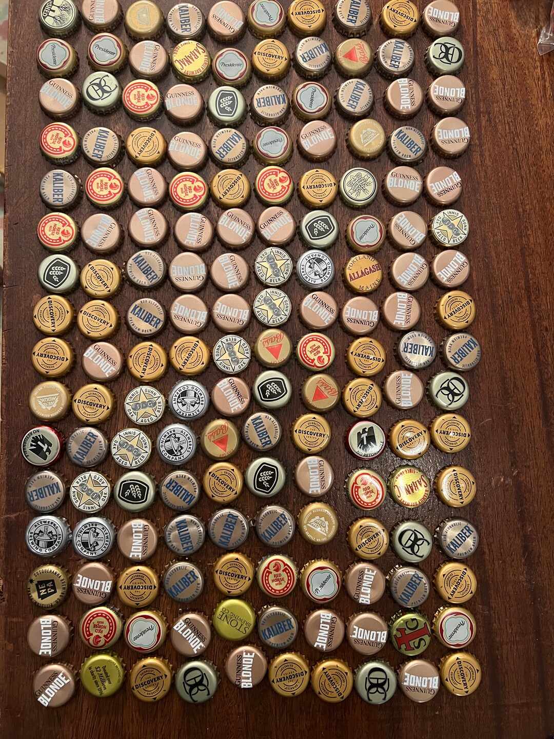 160 Mixed Lot Beer Bottle Caps for Crafting Gold Silver Copper Tones ...