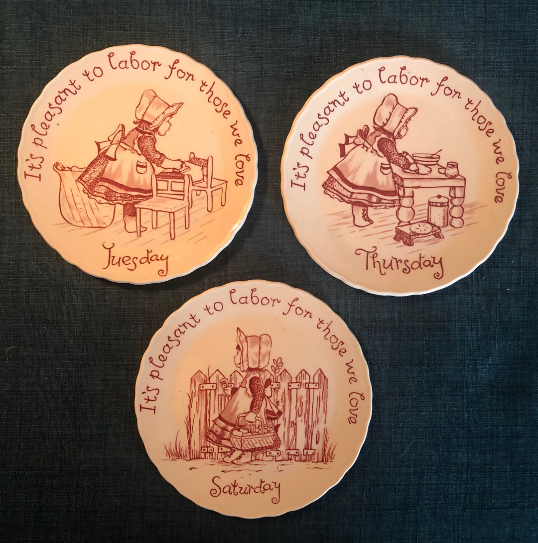 Crownford China Staffordshire England Day of the Week Plates Its ...