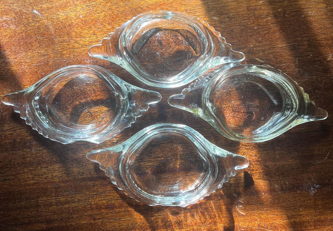 Set of 4 Clear Glass Glasbake Crab Shell Dishes Crab Dishes - Etsy