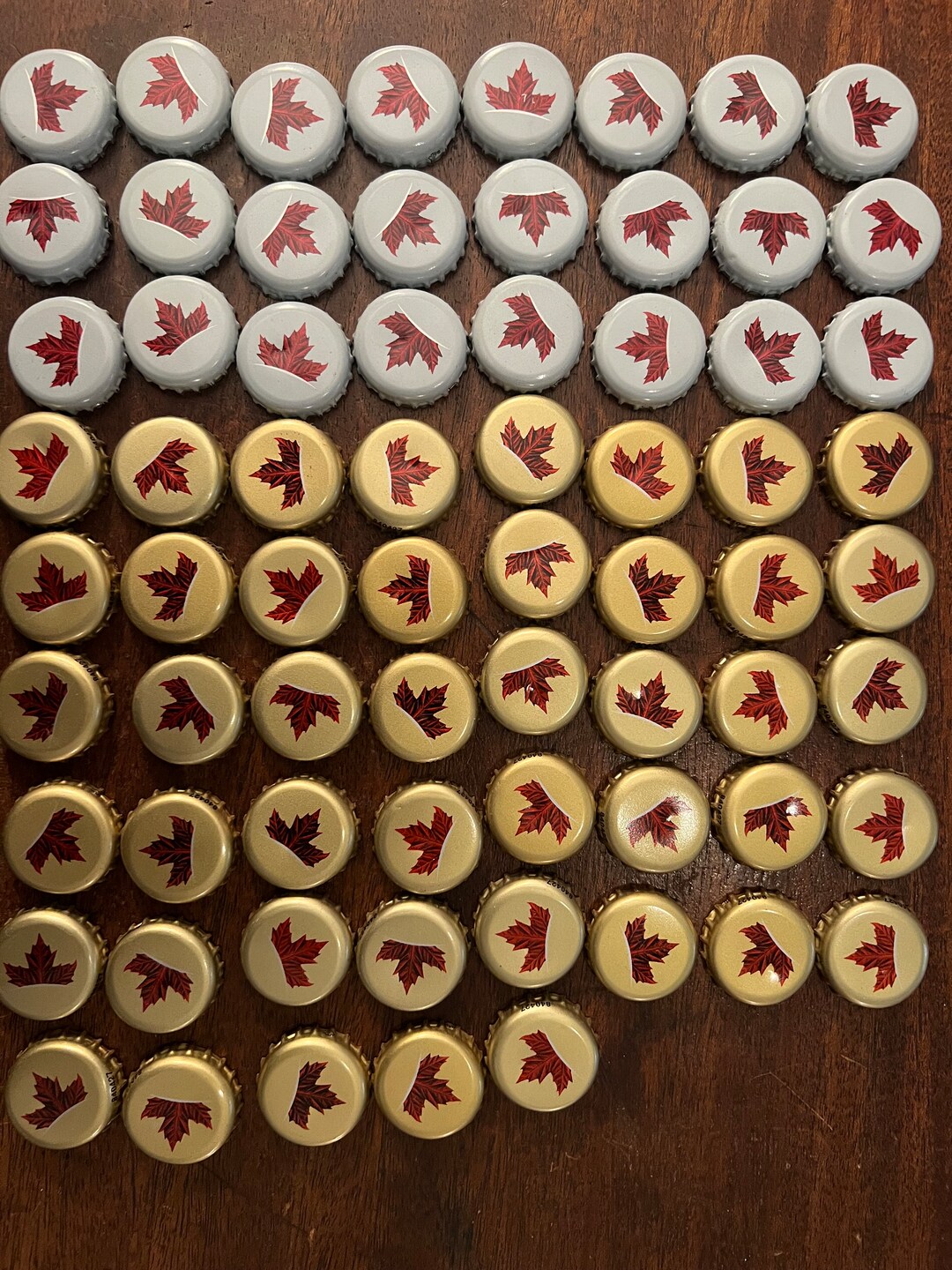 69 Molson Canadian Beer Bottle Caps White Beer Caps Gold Beer Caps ...