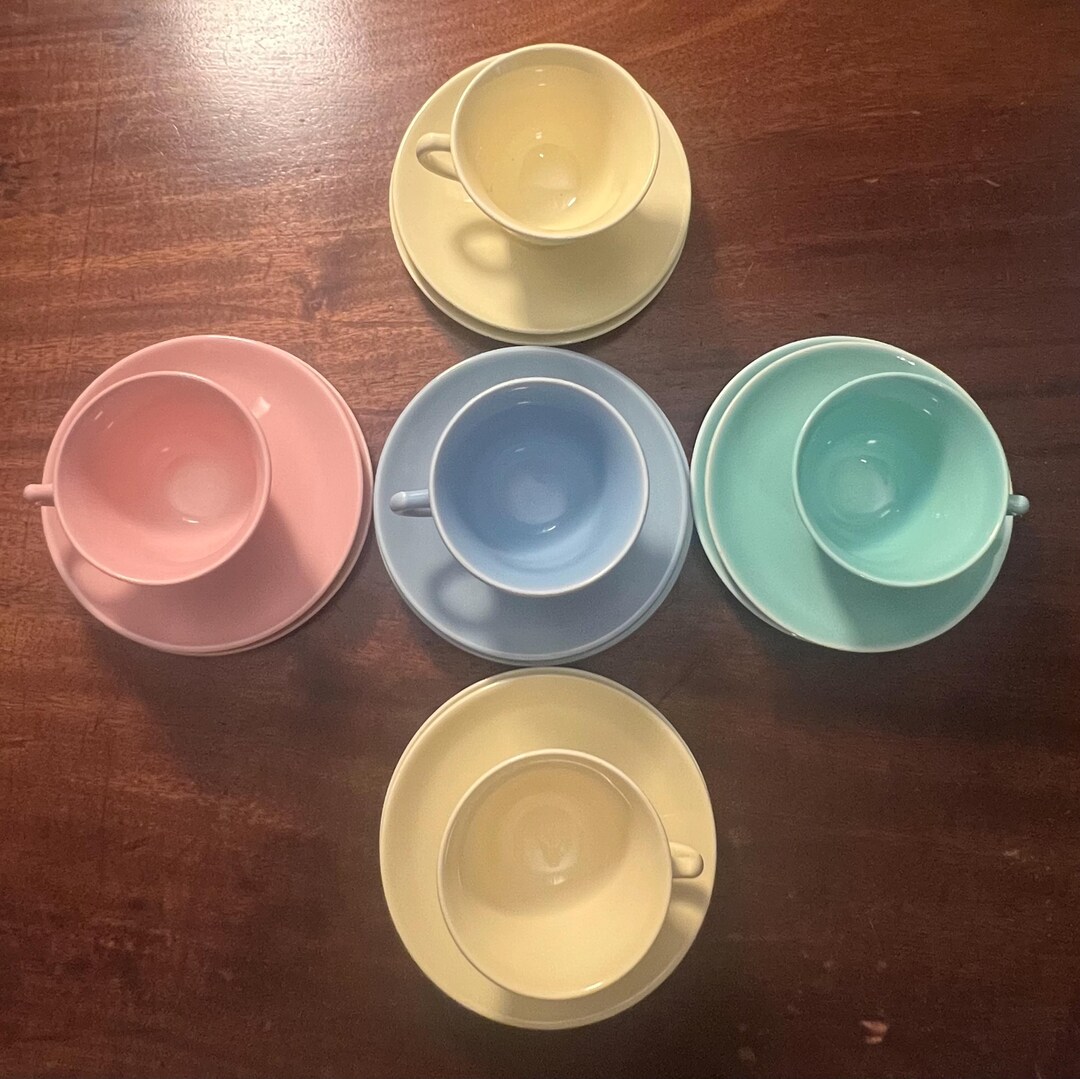 Vintage T.S. & T. Lu-ray Pastels USA Dessert Trios Tea Cup and Saucer ...