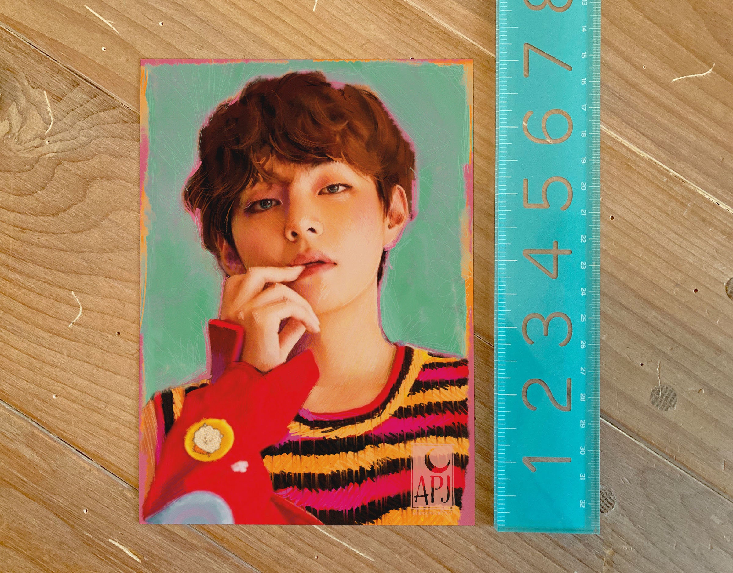 BTS Fanart Billboard Tae 5x7 Mini Art Print | Etsy