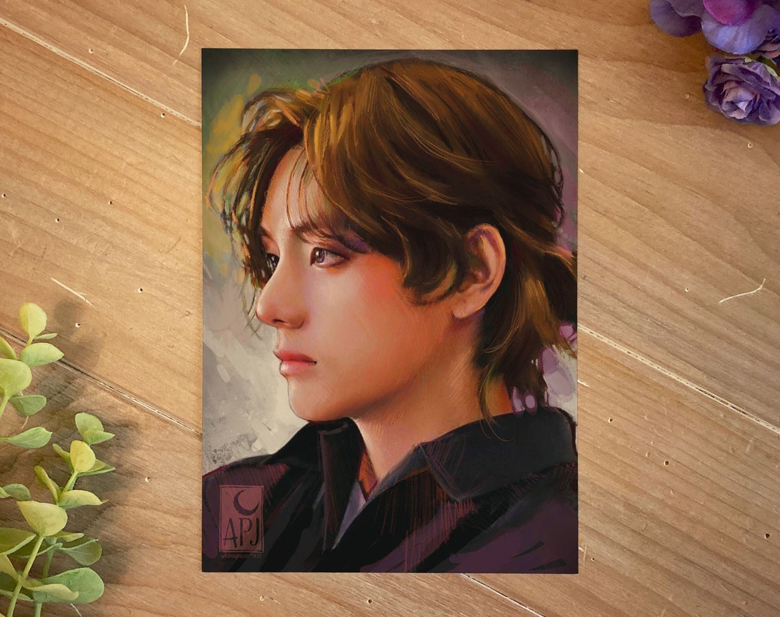 BTS Fanart Kim Taehyung 5x7 Mini Art Print | Etsy