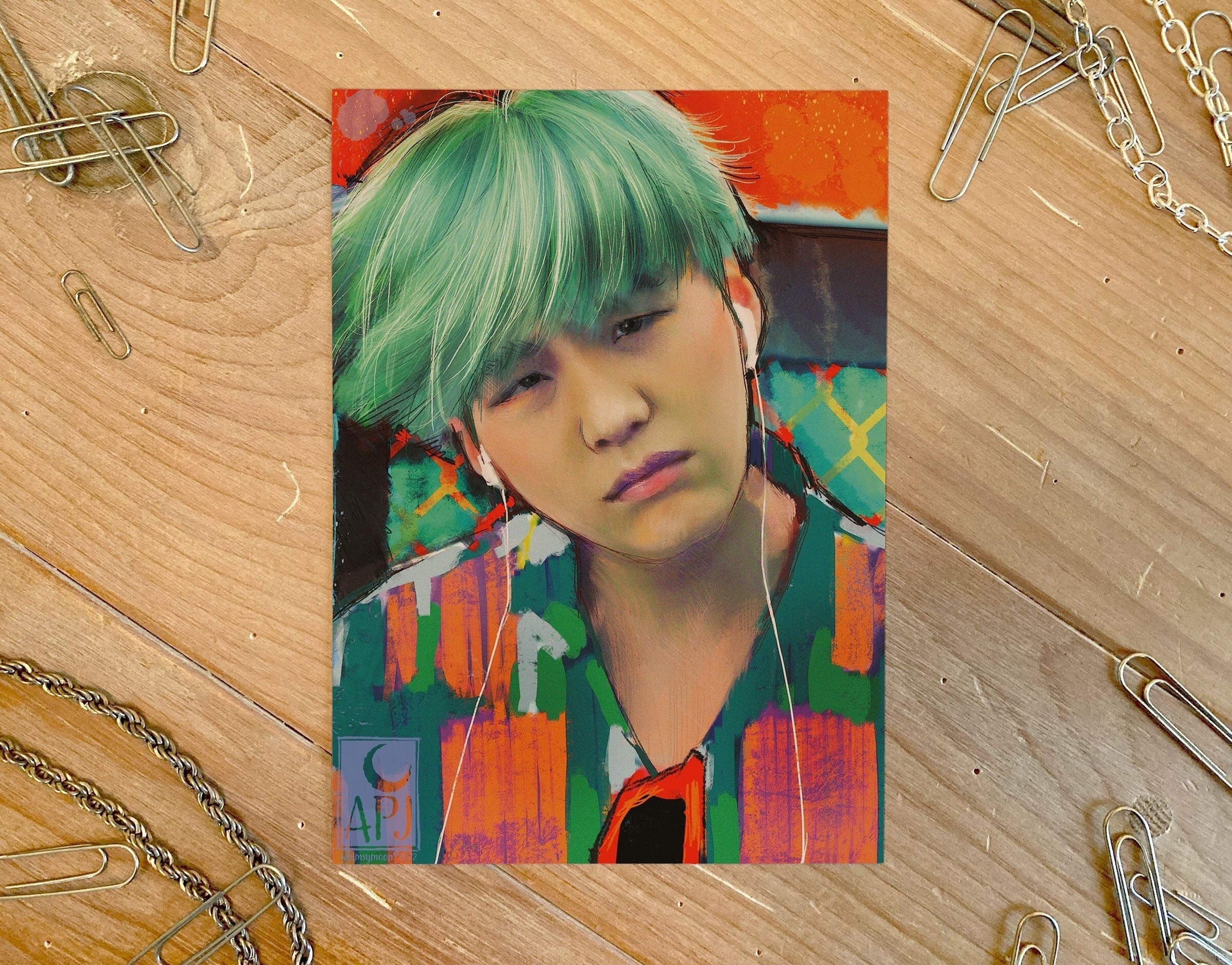 BTS Fanart FIRE Suga 5x7 Mini Art Print | Etsy