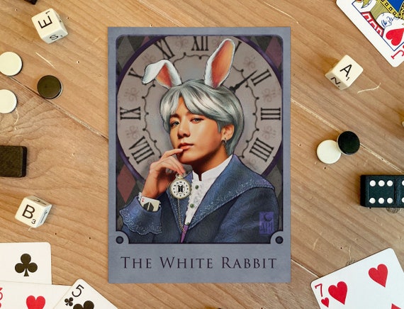BTS Fanart White Rabbit Jungkook 5x7 Mini Art Print | Etsy