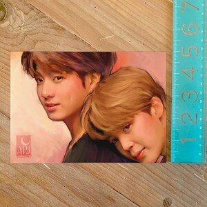 BTS Fanart - Jungkook and Jimin 5x7" Mini Art Print - Etsy