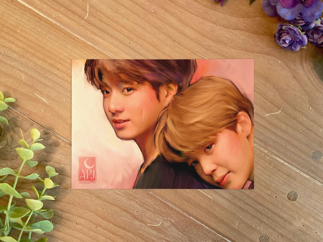 BTS Fanart - Jungkook and Jimin 5x7" Mini Art Print - Etsy