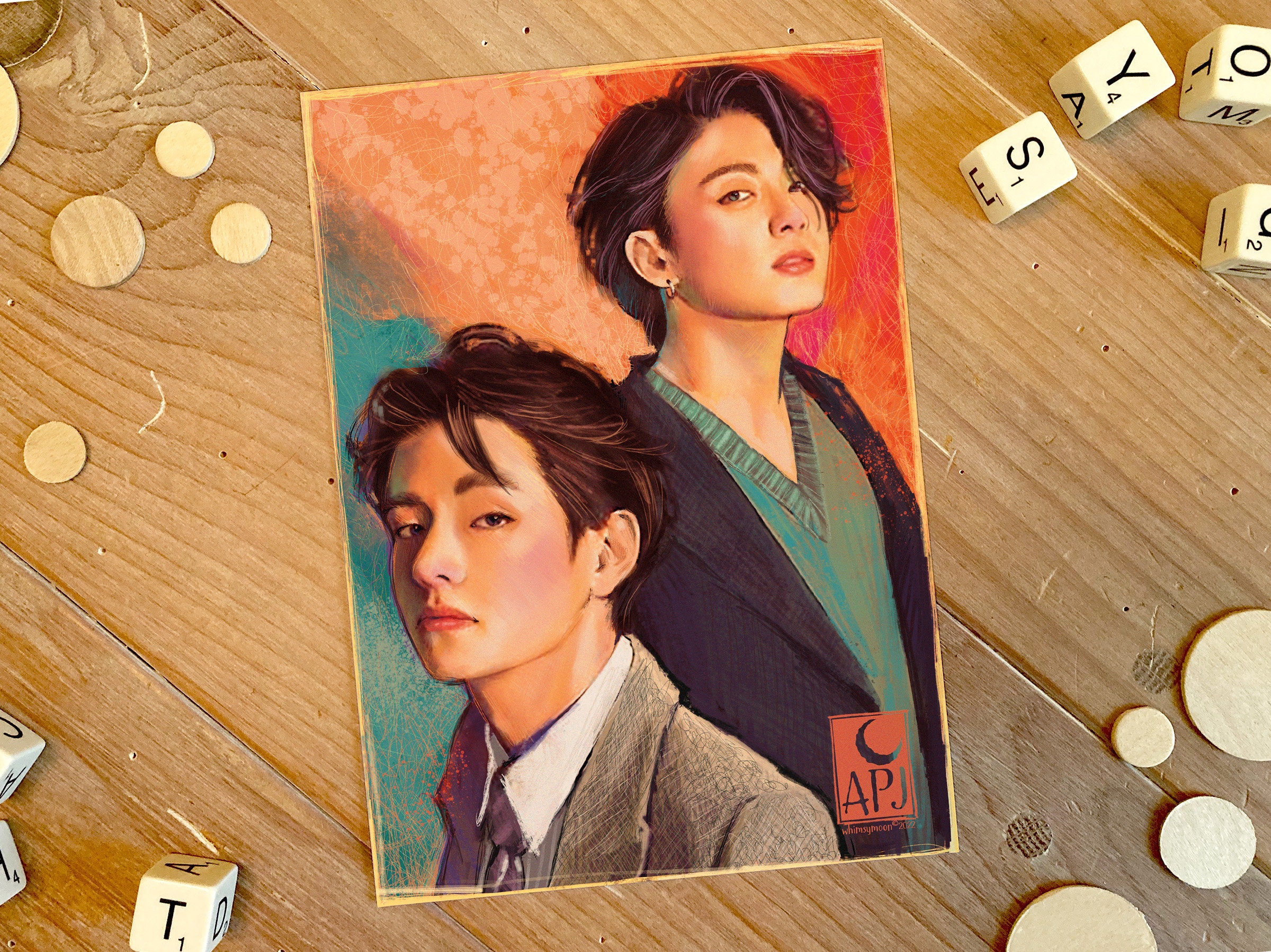 BTS Fanart Jungkook and Taehyung 5x7 Mini Wall Art - Etsy