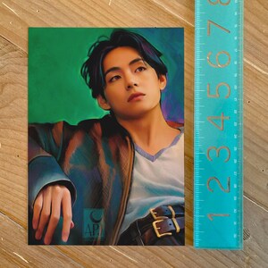 BTS Fanart - Teal Taehyung 5x7" Mini Art Print - Etsy