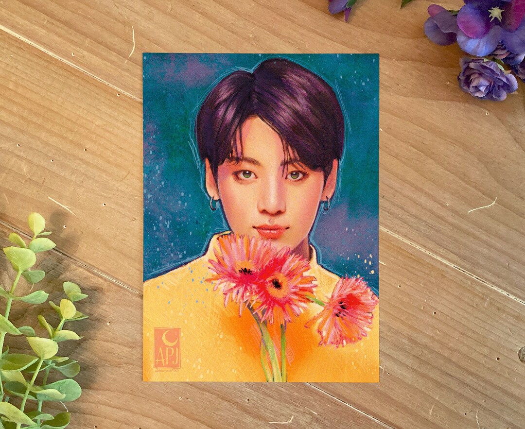 BTS Fanart - Flower Flower Flower Jungkook 5x7" Mini Art Print - Etsy