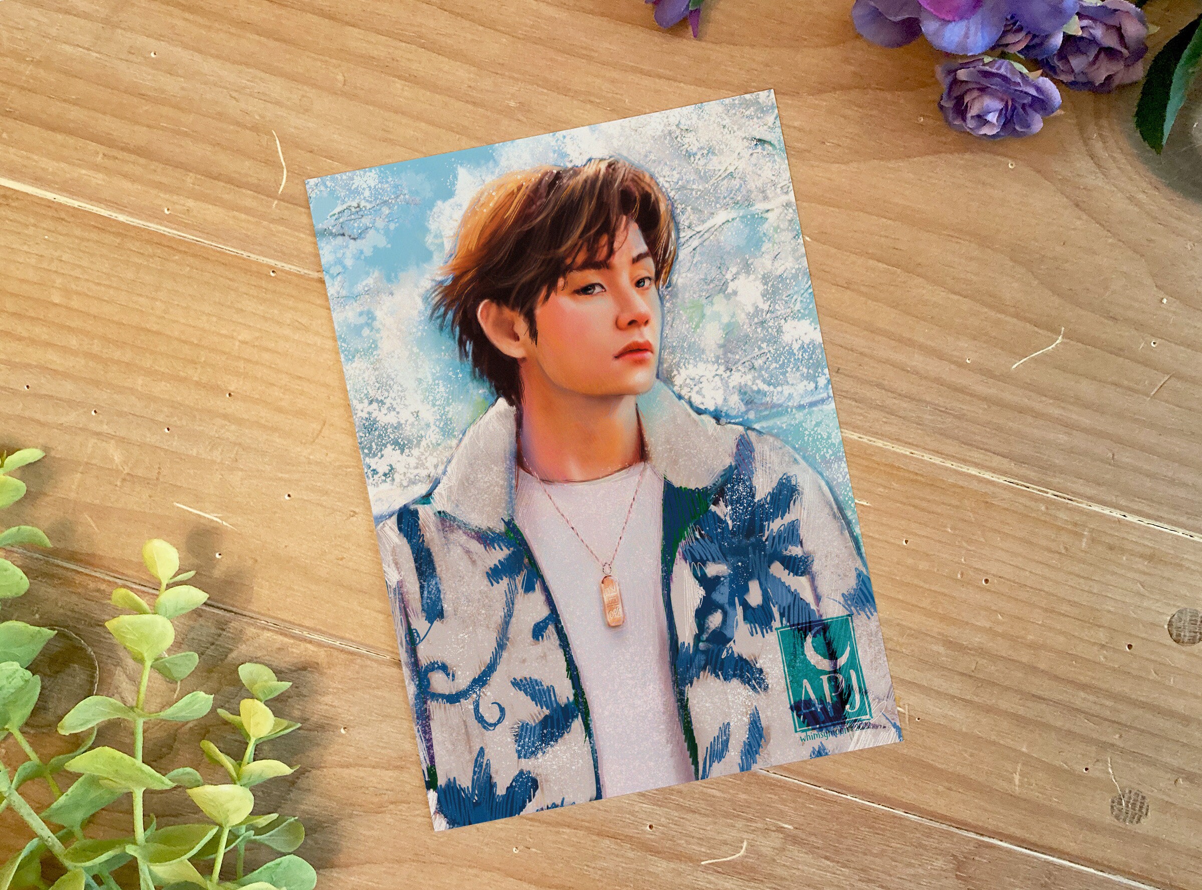 BTS Fanart Winter Tae 5x7 Mini Art Print | Etsy