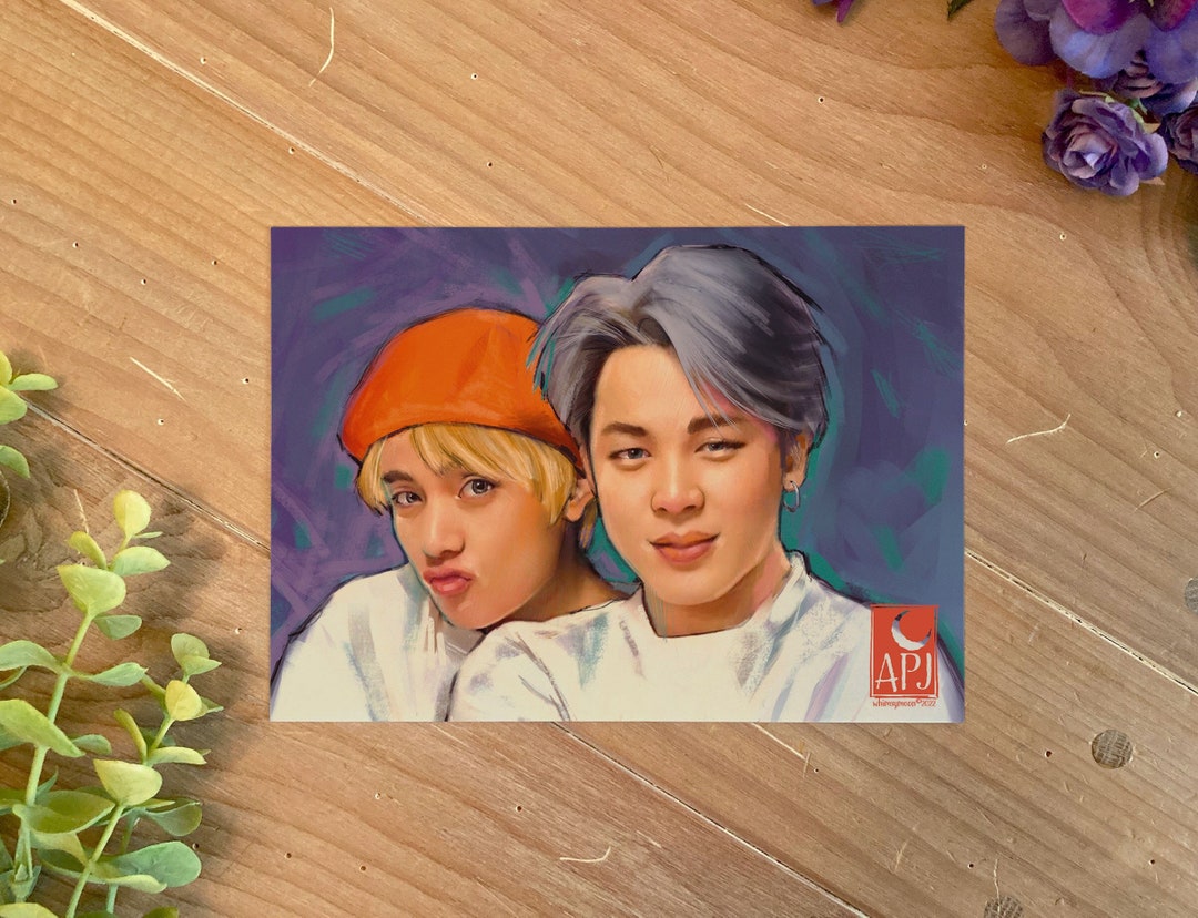 BTS Fanart - Taehyung and Jimin 5x7" Mini Art Print - Etsy
