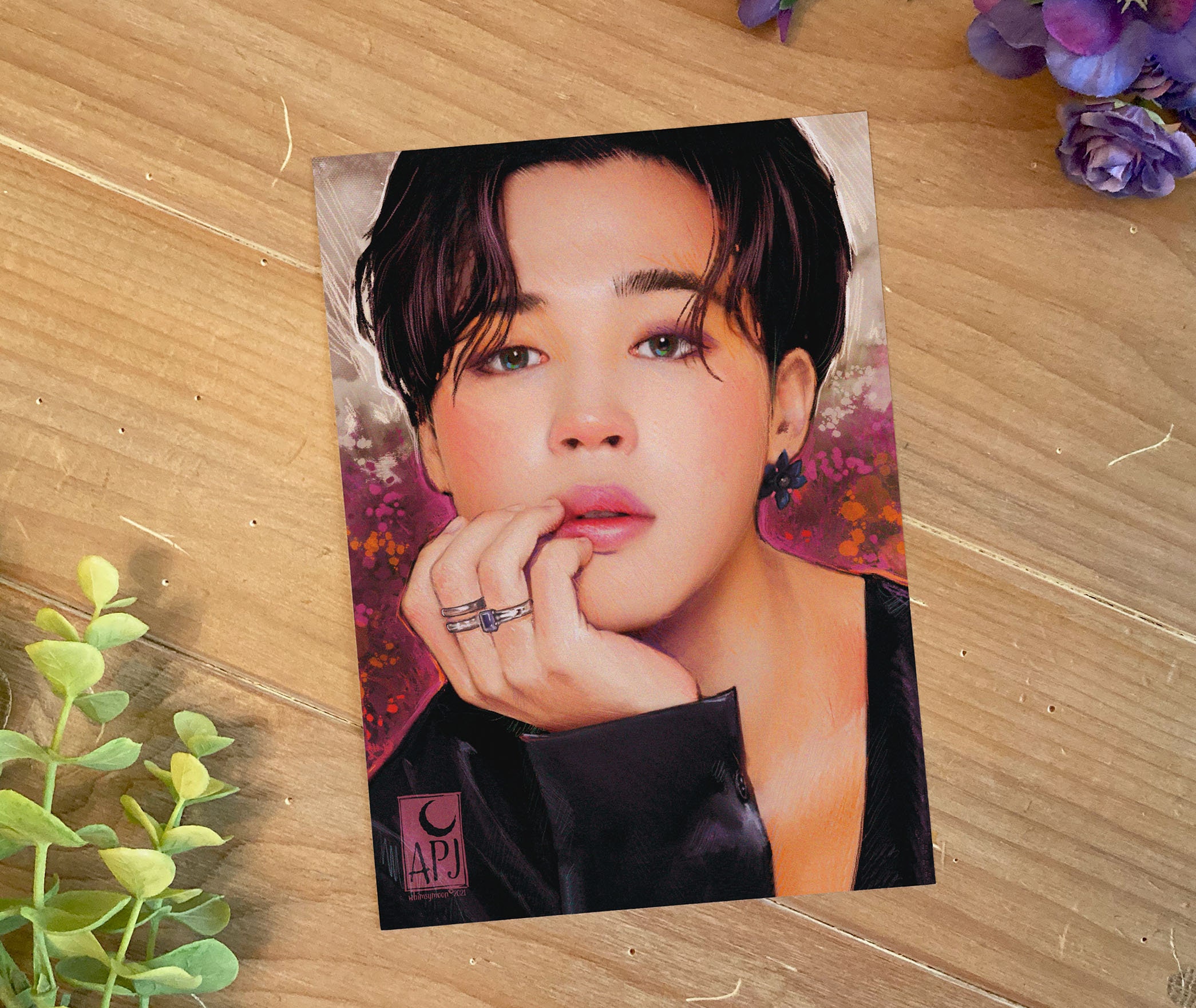 BTS Fanart Flower Jimin 5x7 Mini Art Print - Etsy