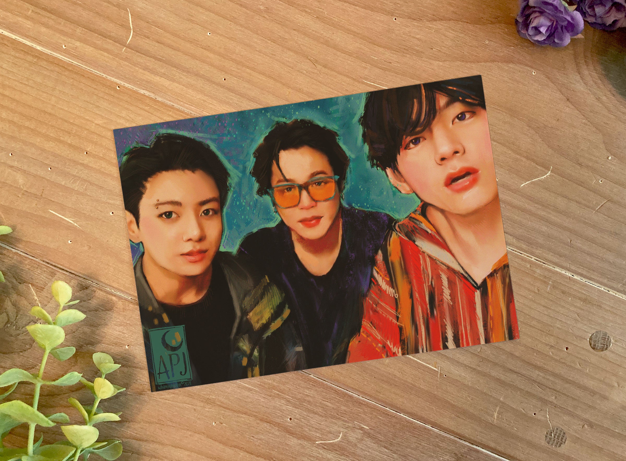 BTS Fanart Maknae Line 5x7 Mini Art Print | Etsy