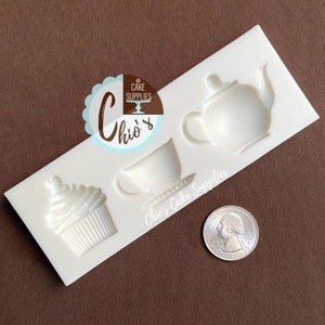Tea Party Themed / Teapot Silicone Mold, 3 Cavities. - Etsy