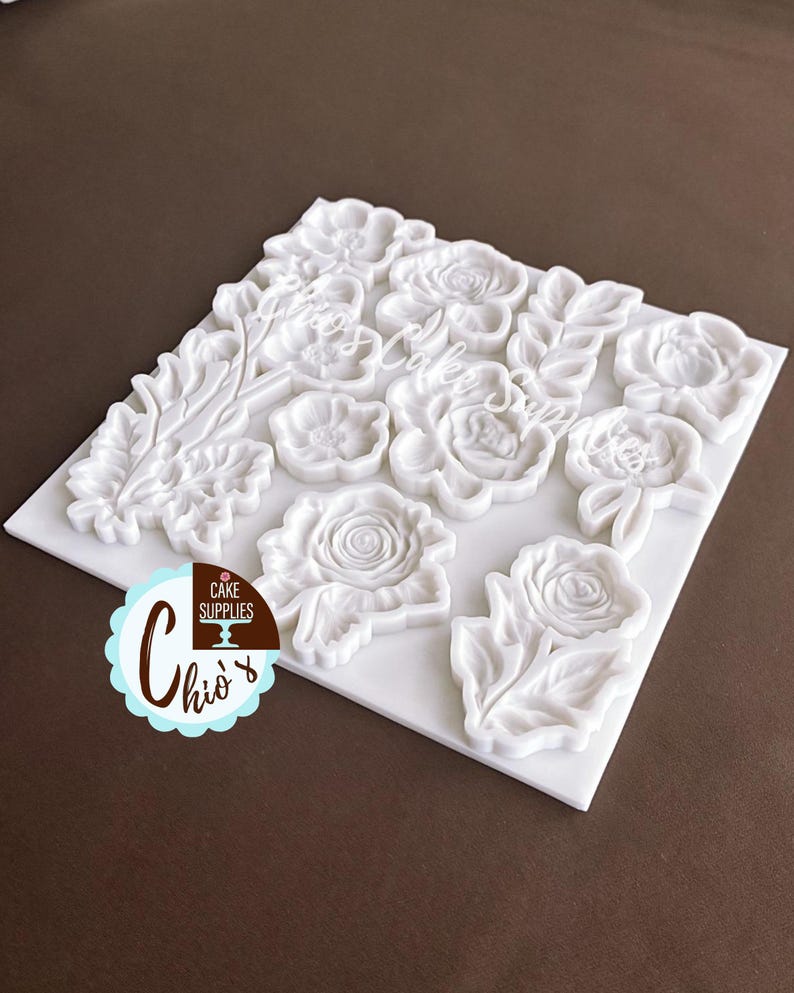 Roses and Flowers Big Silicone Mold, 9 Cavidades - Etsy