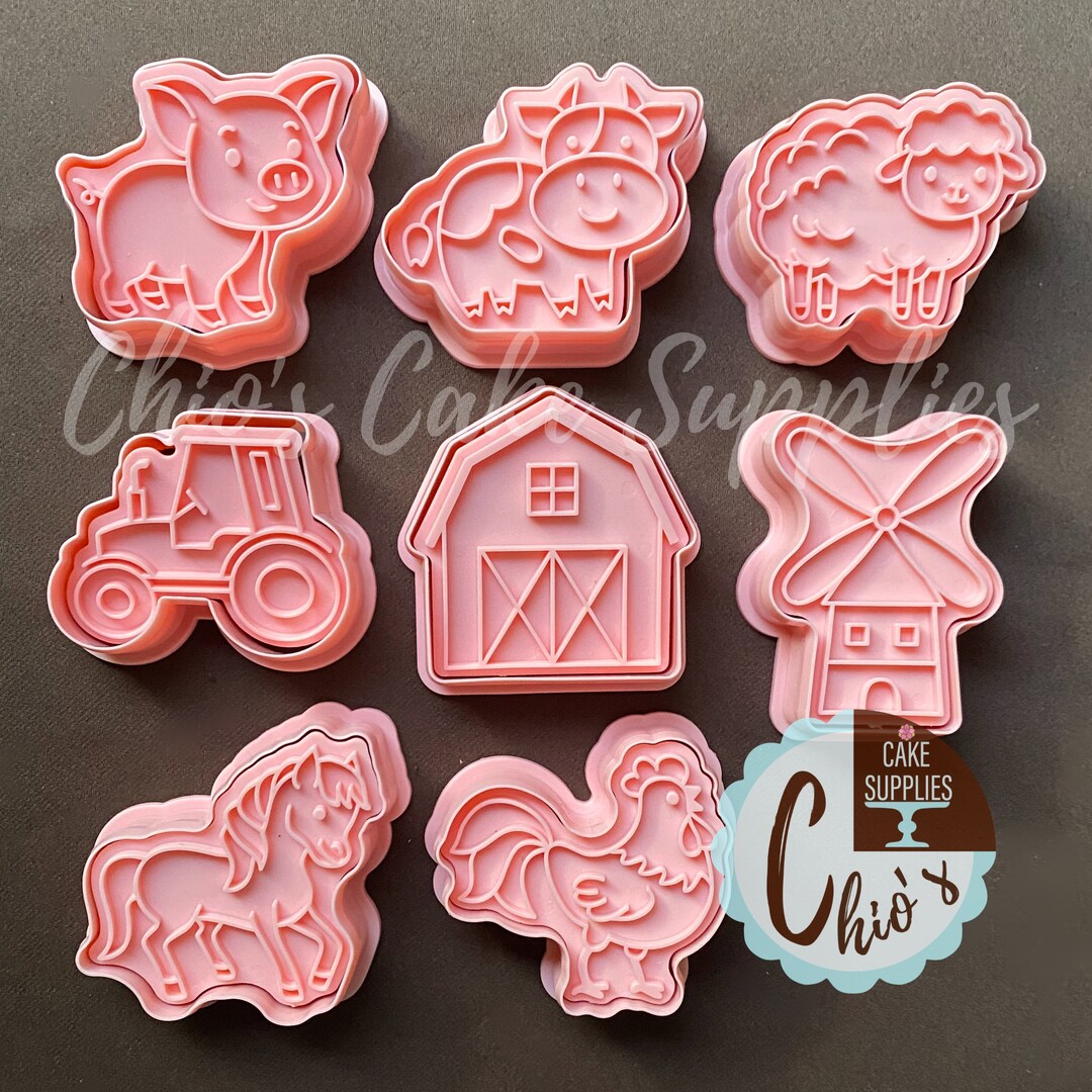 Farm Themed Cookie Cutter With Stamp 16 Pcs. Set - Etsy