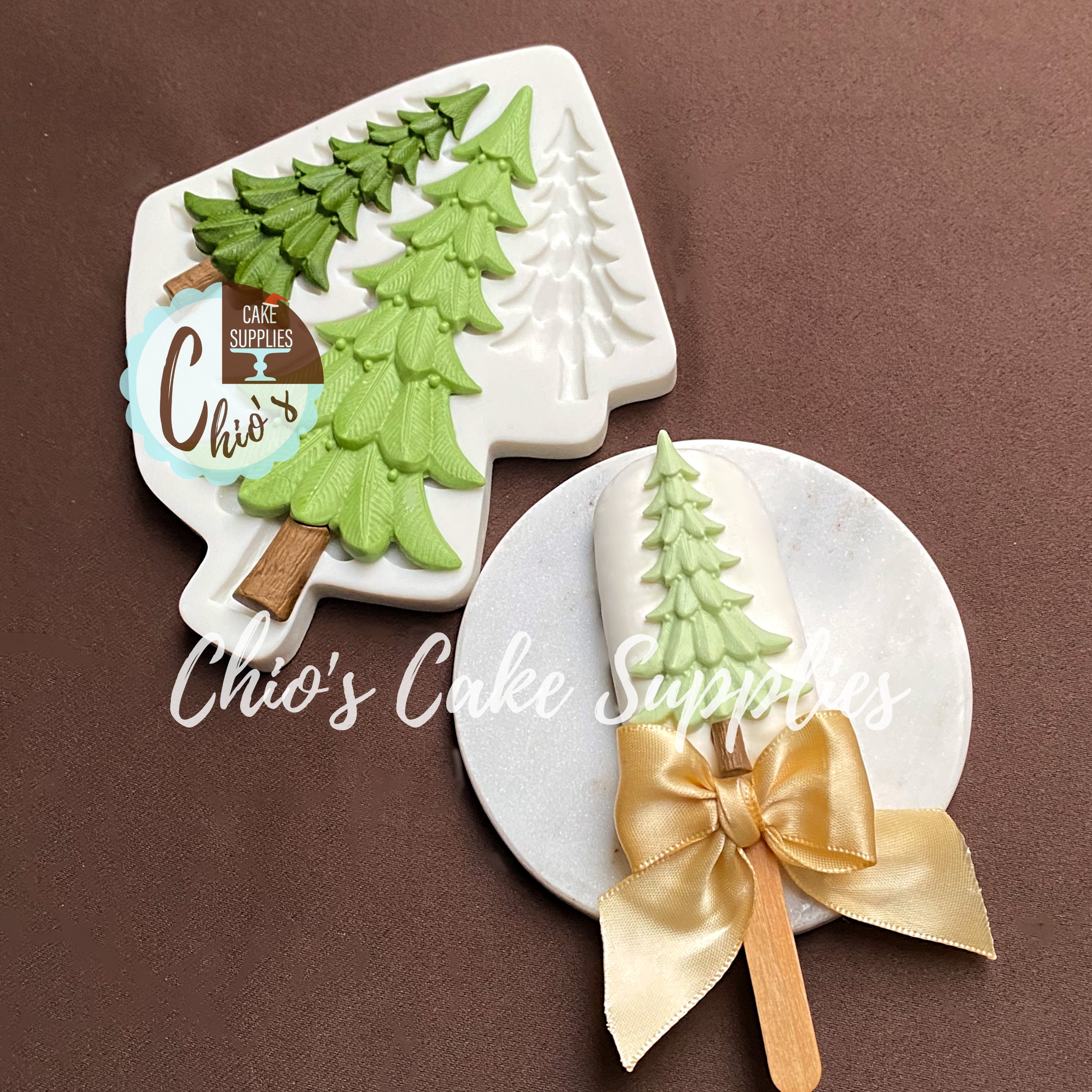 Big Pine Tree, Christmas Trees Silicone Mold. 5.25" H, 3 Different ...