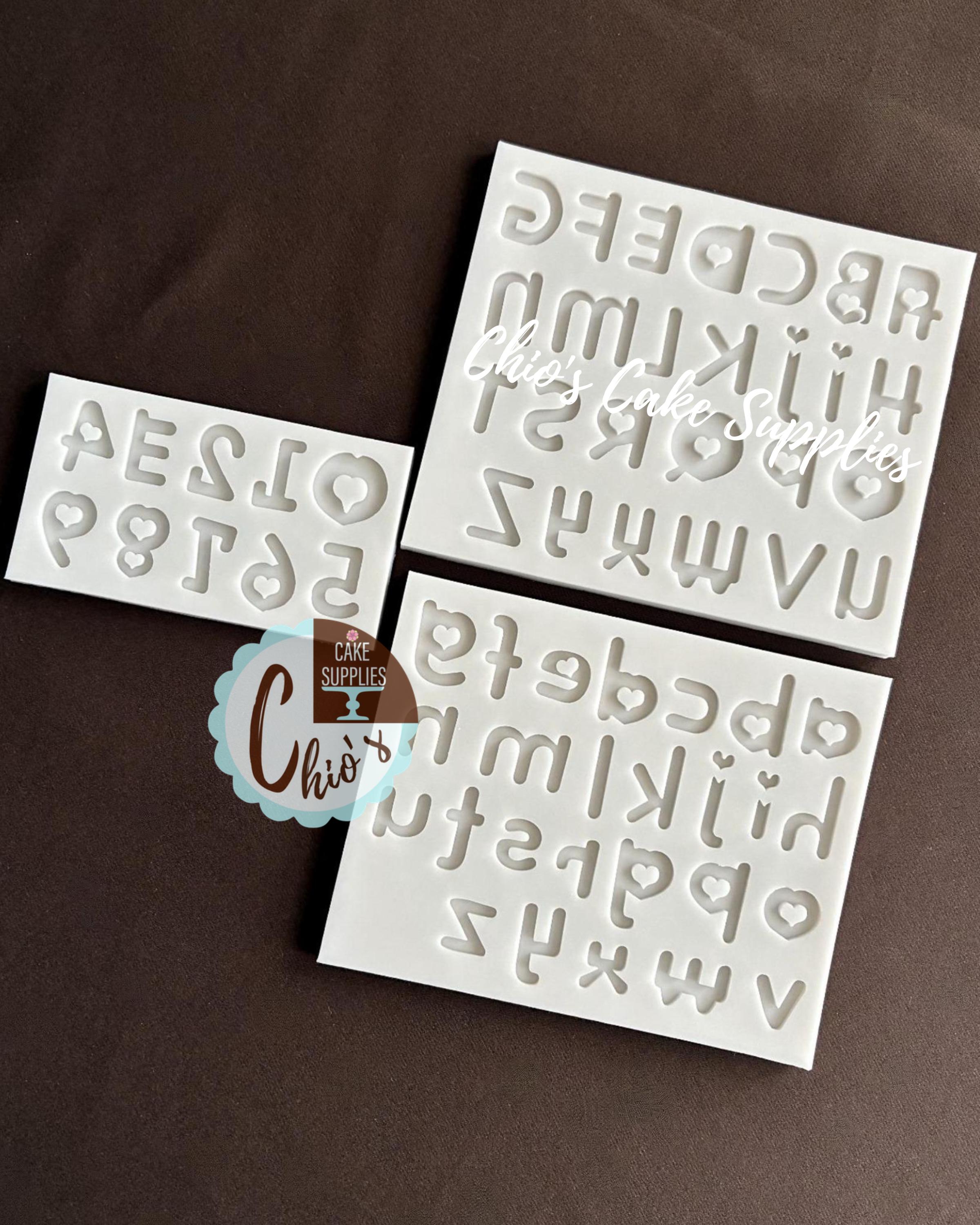 Heart Alphabet Letters (uppercase & Lowercase) and Numbers Silicone ...