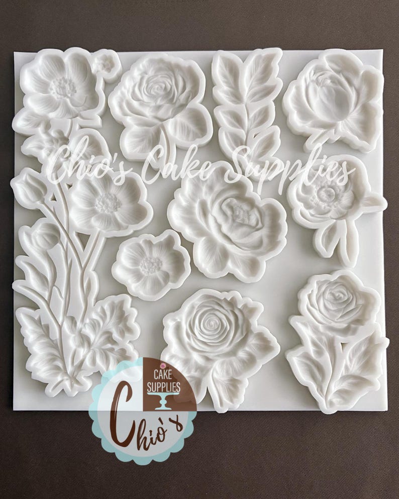 Roses and Flowers Big Silicone Mold, 9 Cavidades - Etsy
