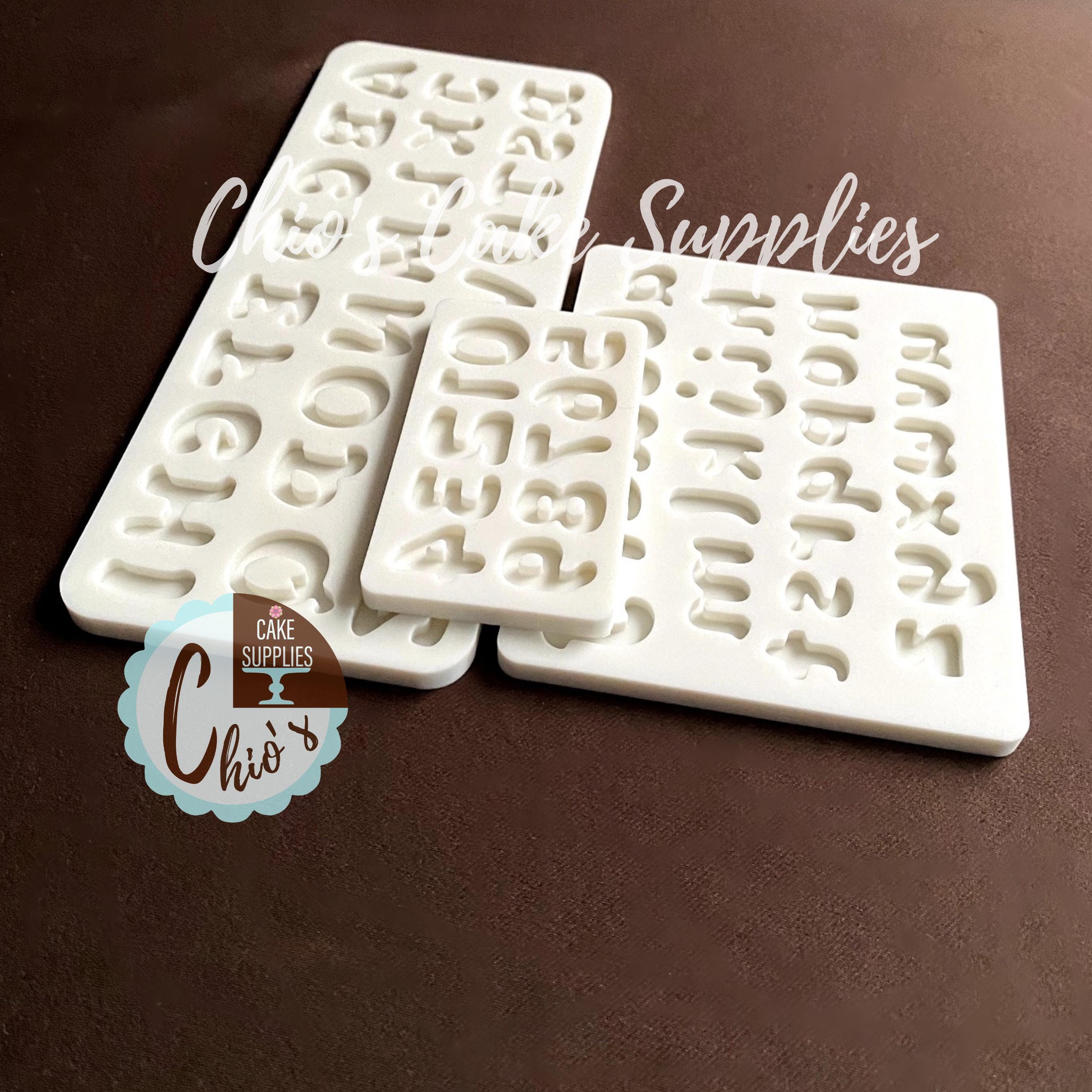 Alphabet Uppercase / Lowercase Letters and Numbers Silicone Molds. Font ...