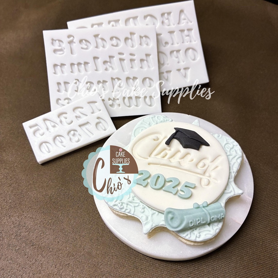 Mini Alphabet Silicone Mold Set. Uppercase, Lowercase Letters & Numbers ...