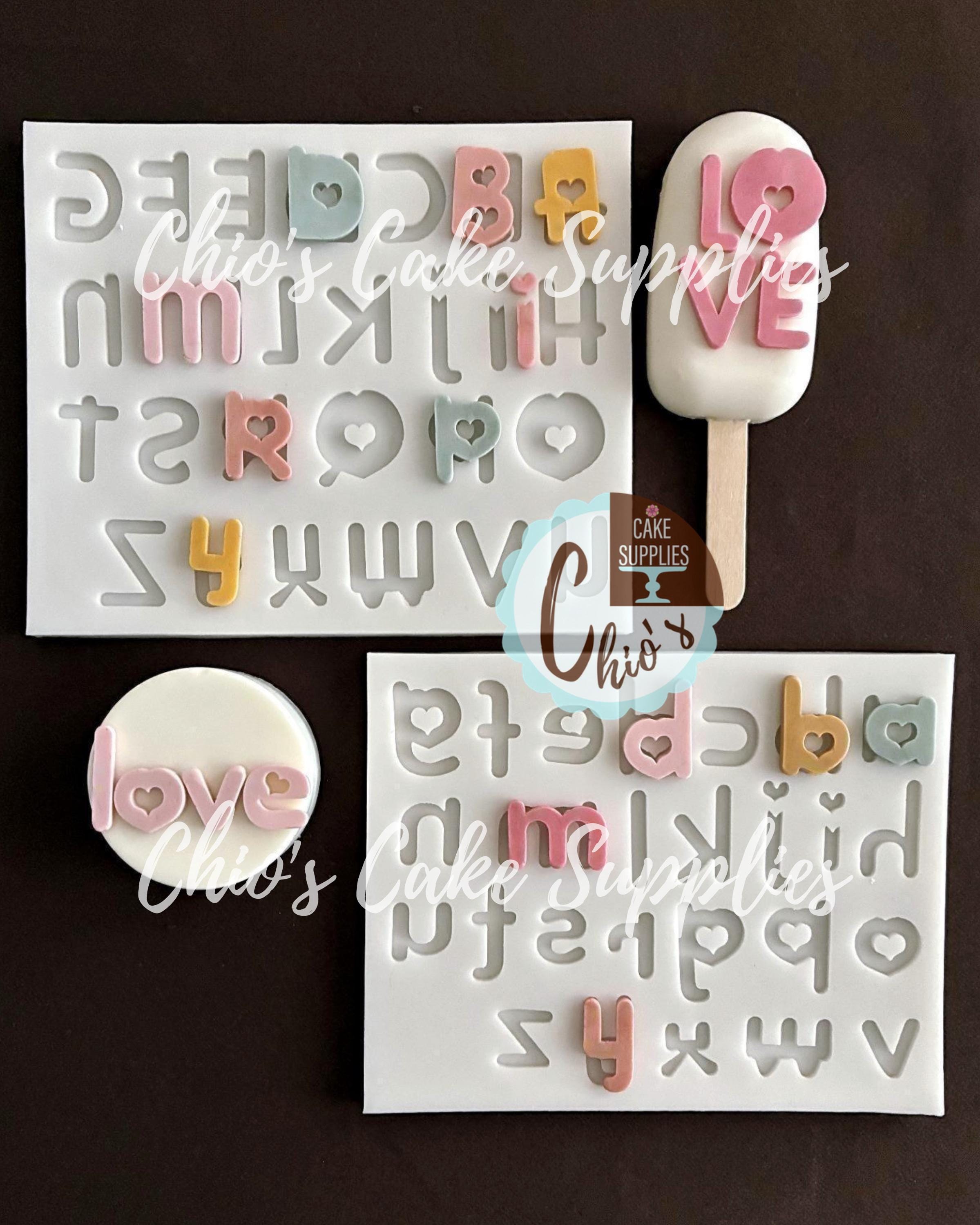 Heart Alphabet Letters (uppercase & Lowercase) and Numbers Silicone ...