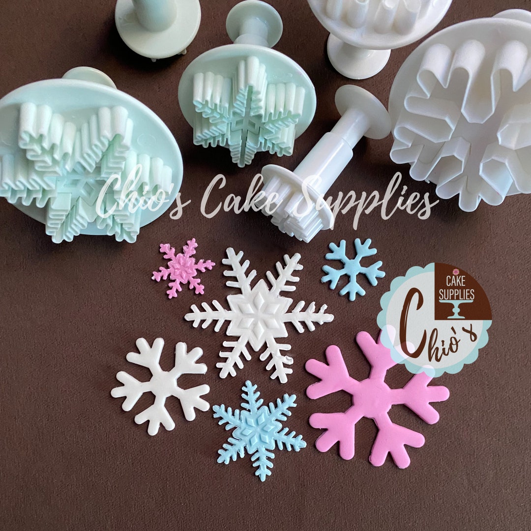 Snowflake Plunger Cookie/fondant Cutter Sets, 3 Pieces Each Set. - Etsy