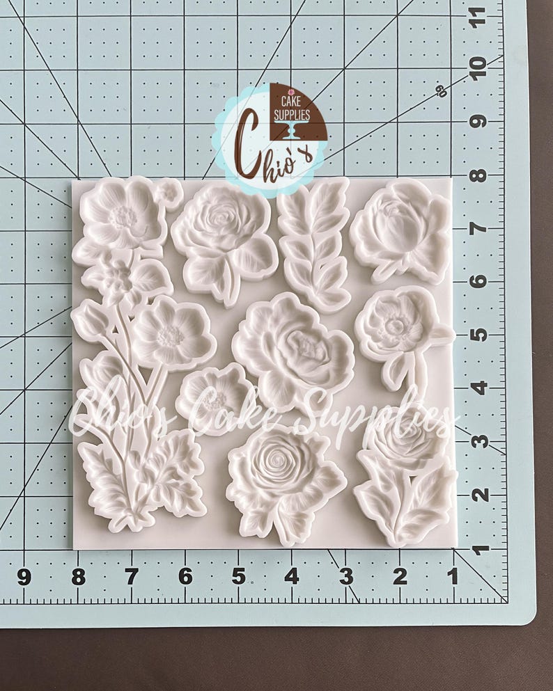 Roses and Flowers Big Silicone Mold, 9 Cavidades - Etsy