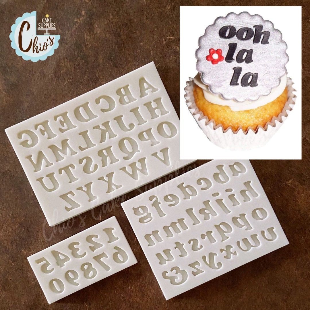 Mini Alphabet Silicone Mold Set. Uppercase, Lowercase Letters & Numbers ...