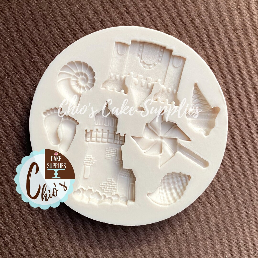 Sand Castle, Ice Cream, Windmill, Shells / Beach Themed Silicone Mold ...