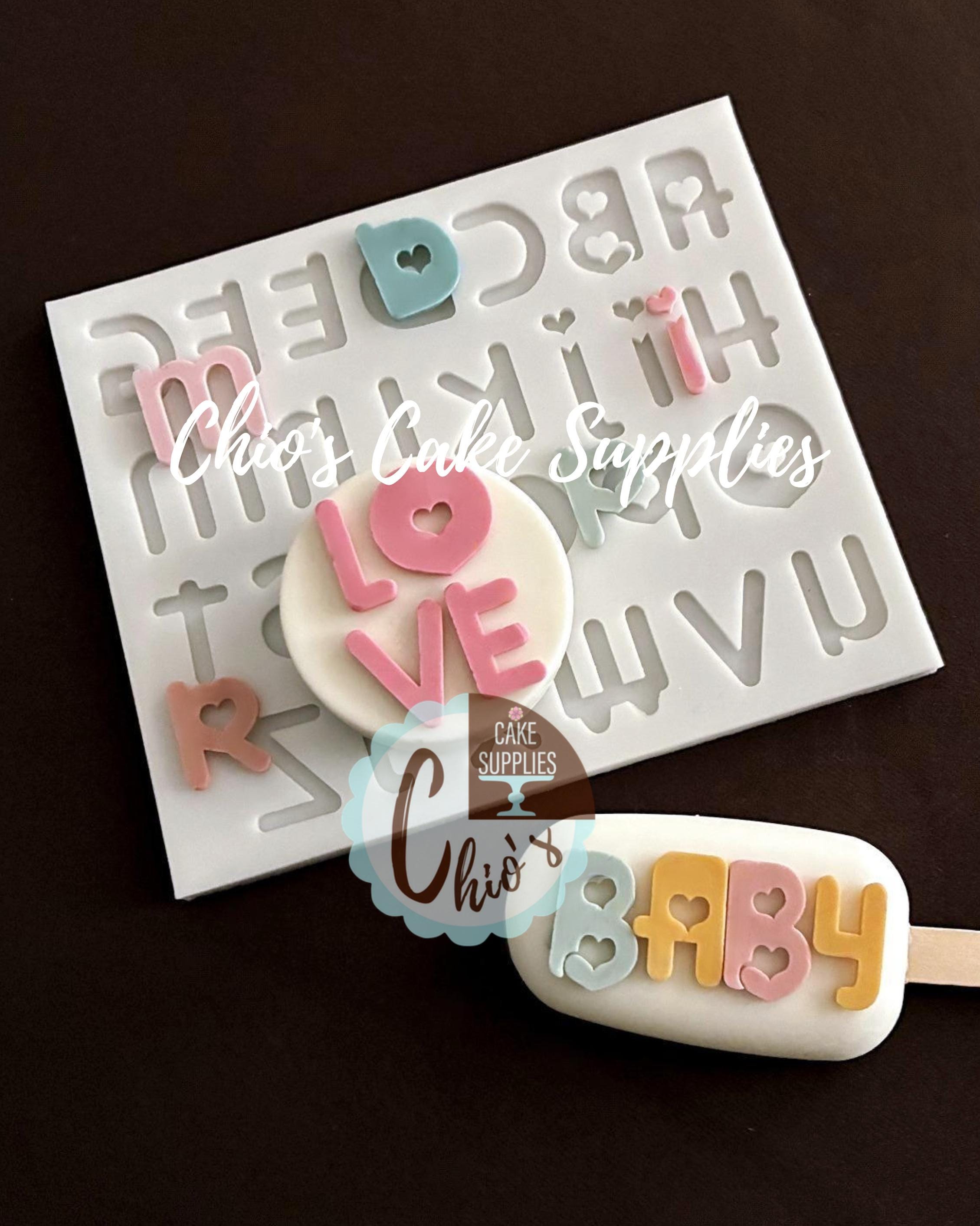 Heart Alphabet Letters (uppercase & Lowercase) and Numbers Silicone ...