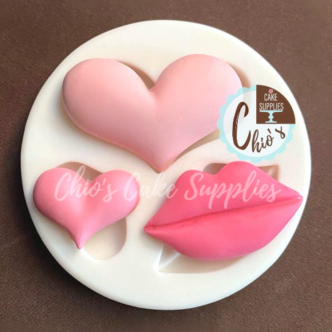 Hearts and Lips Silicone Mold, 3 Cavities - Etsy