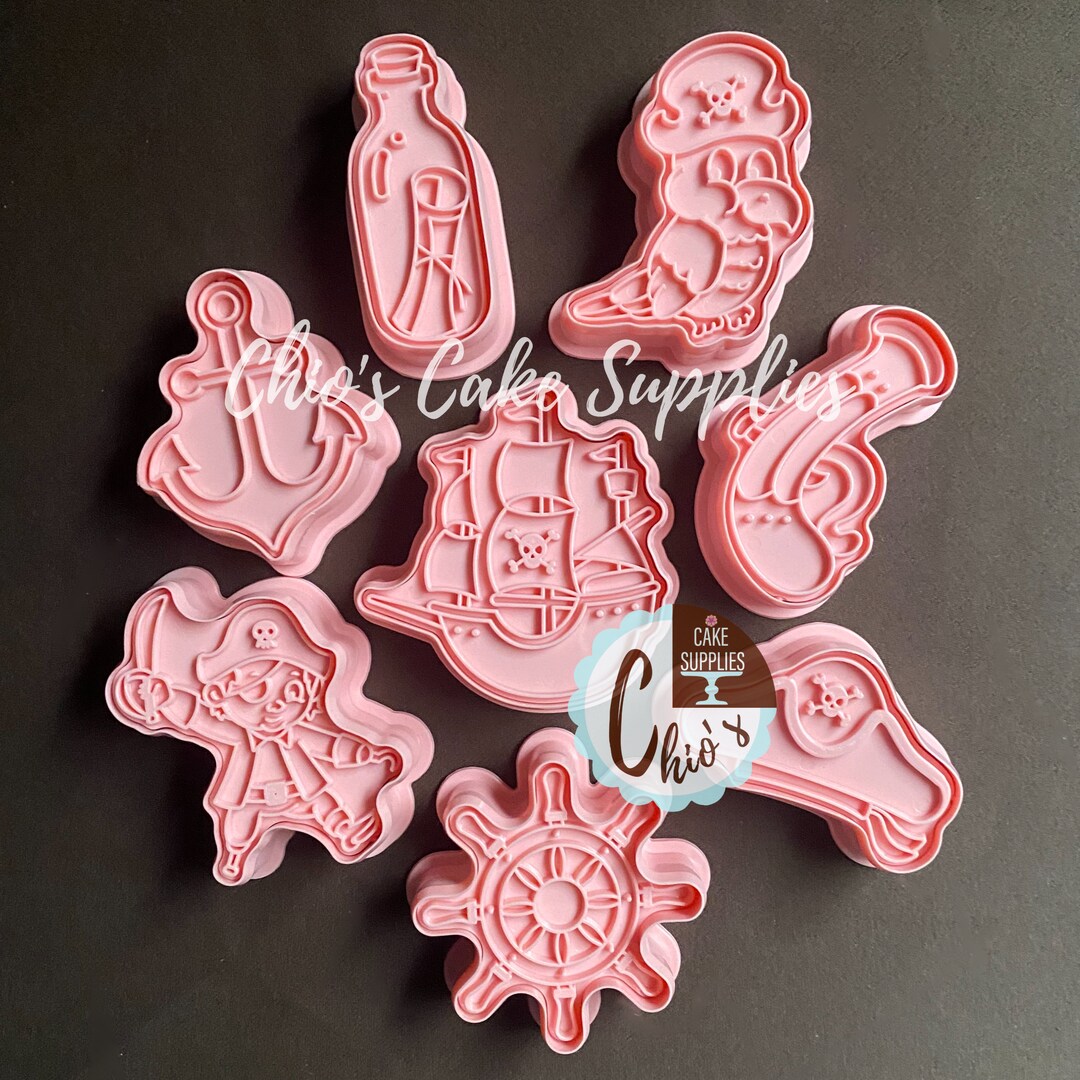 Pirate Themed Cookie Cutter With Stamp 12-pcs. Set - Etsy