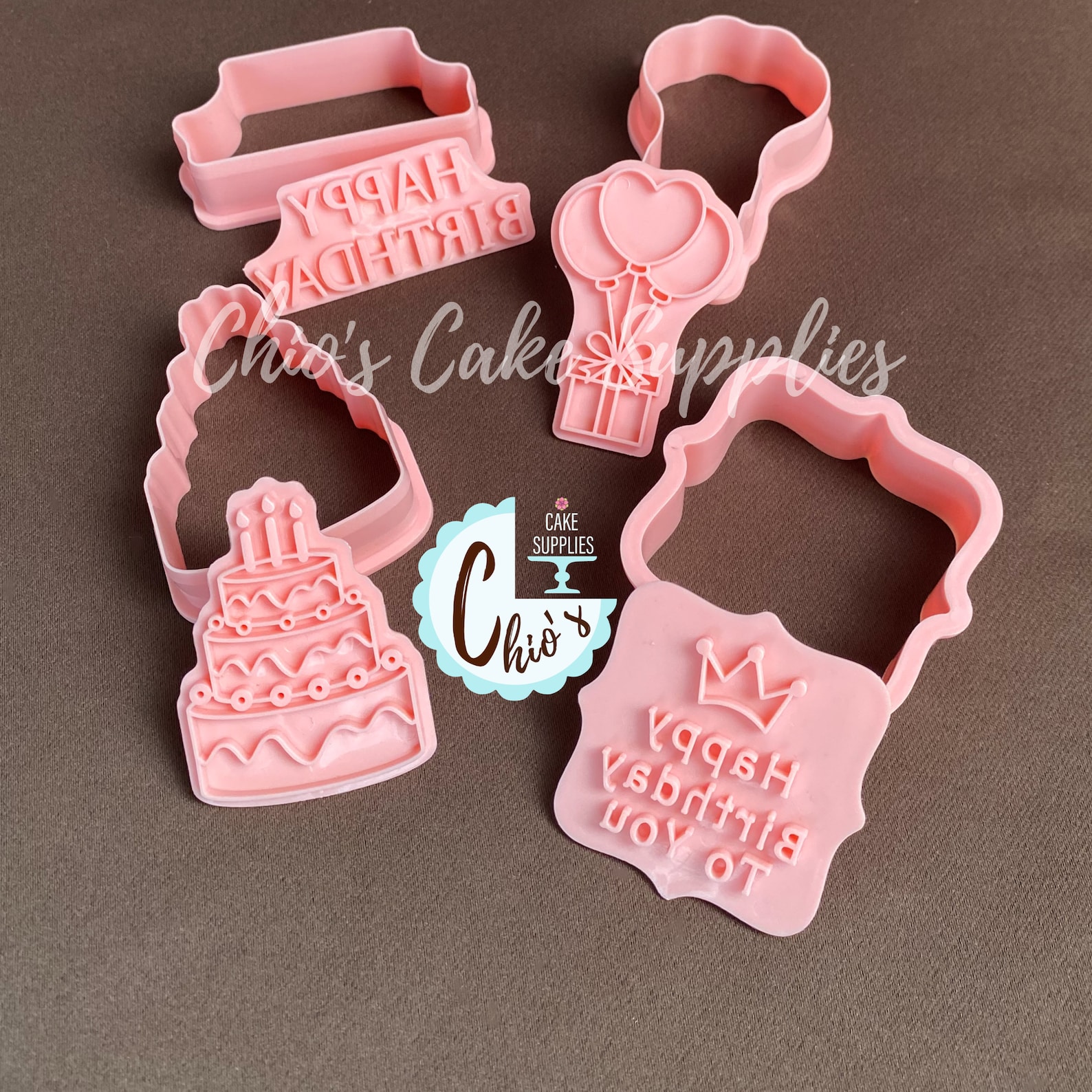Happy Birthday Themed Cookie Cutter With Stamp, 16 Pieces Set - Etsy