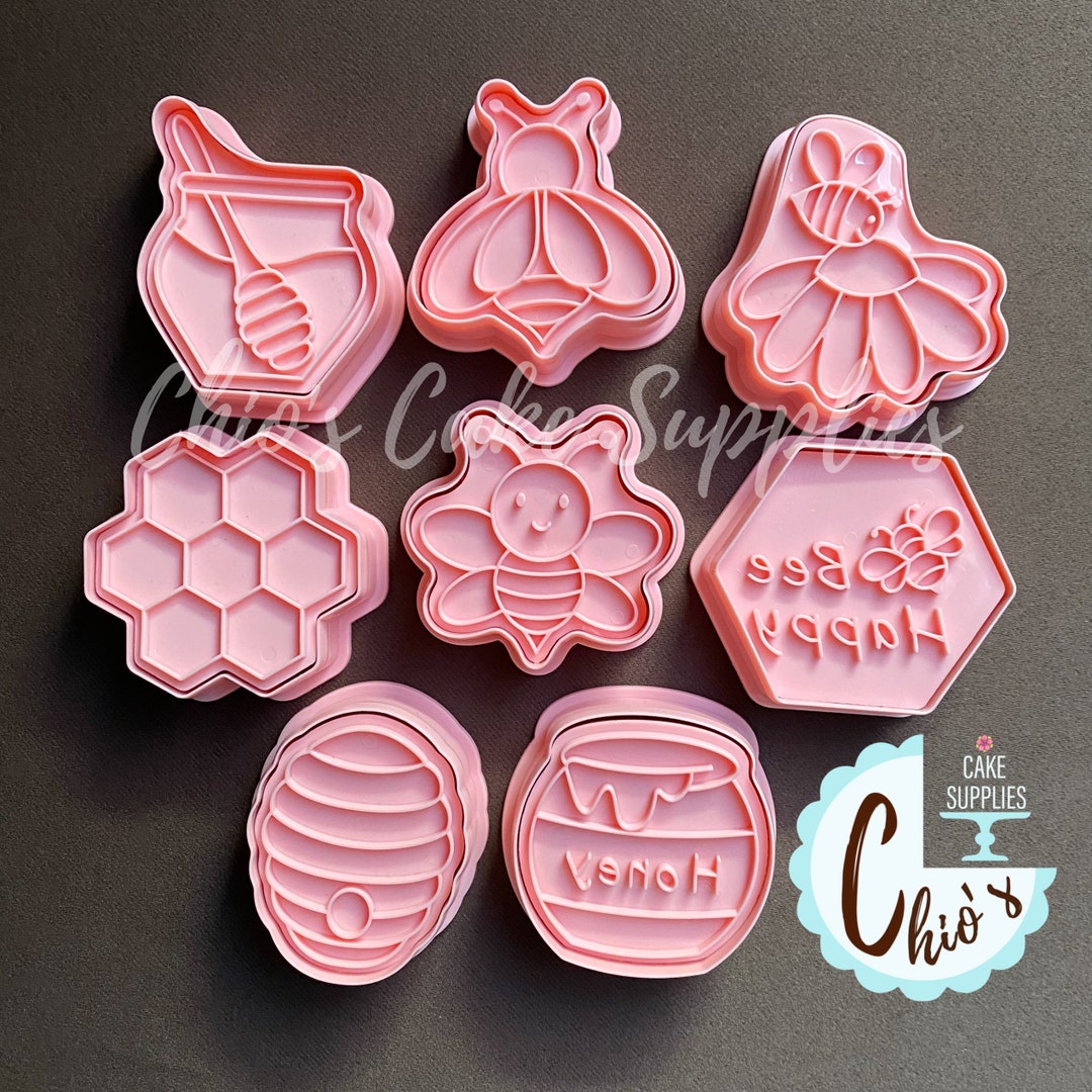 Bee-themed / Honey Comb Cookie Cutter With Stamp 16 Pieces Set - Etsy