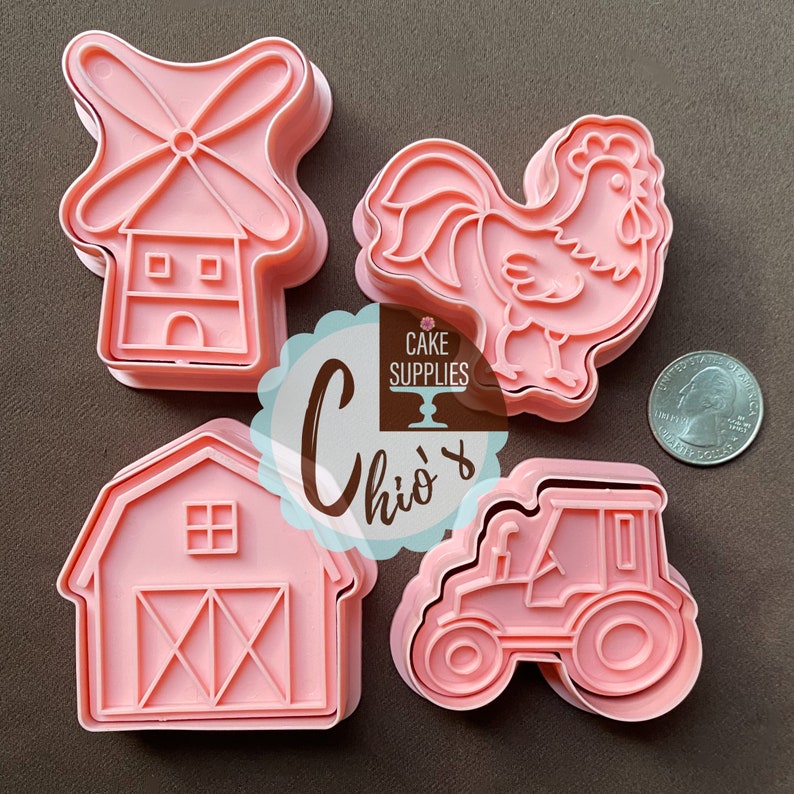 Farm Themed Cookie Cutter With Stamp 16 Pcs. Set - Etsy