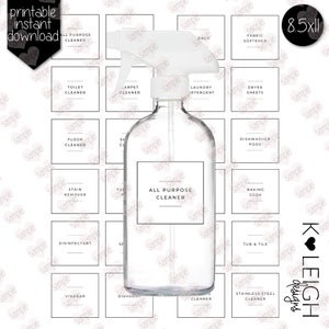 Instant Download Printable Cleaning Labels 24 Piece Set - Etsy