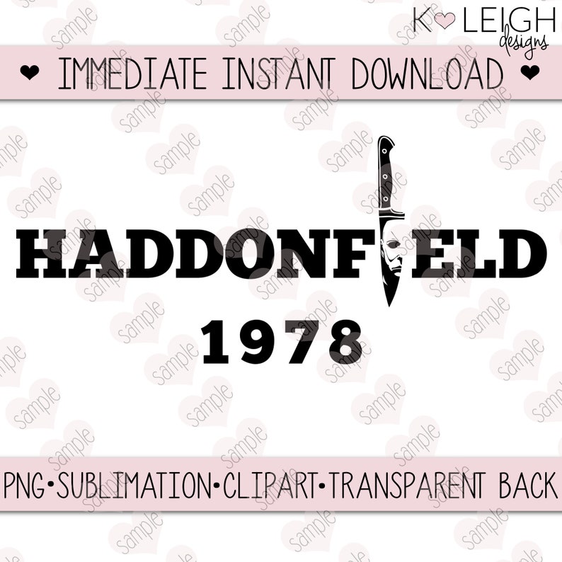 PNG Instant Download Transparent Back File: Haddonfield / - Etsy