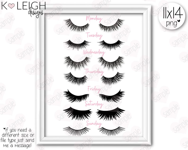 INSTANT Download Printable 11x14 Glam Lashes Preppy Quote, Motivational ...