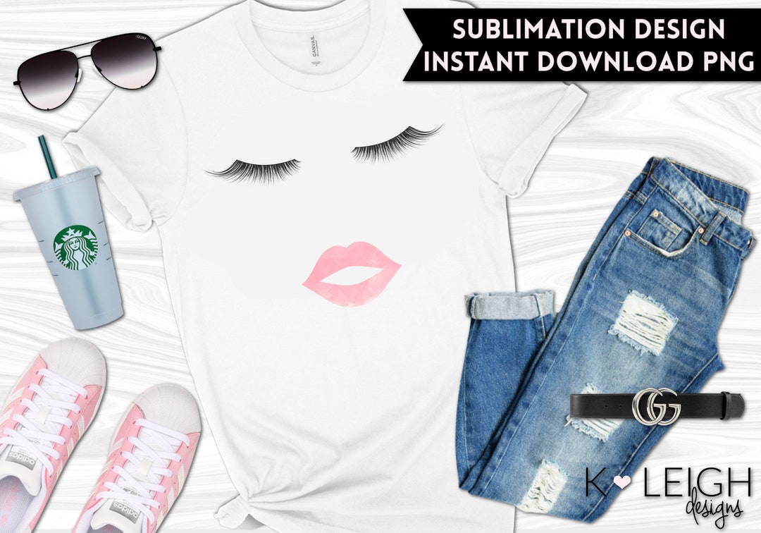 Instant Download Sublimation / Design PNG Transparent Back File Lips ...
