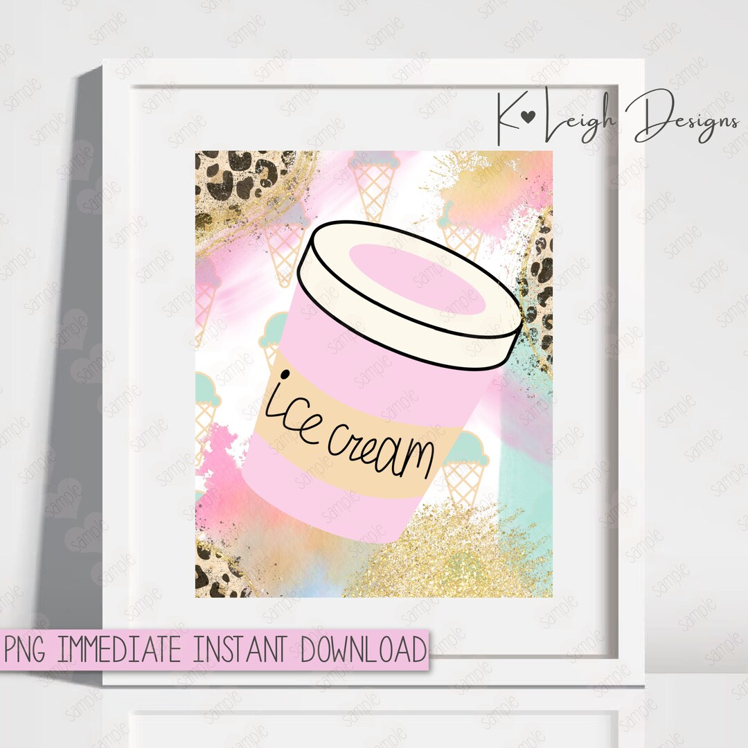 Printable 8x10 Gold Glitter Ice Cream / Drip / Sprinkles / Leopard ...