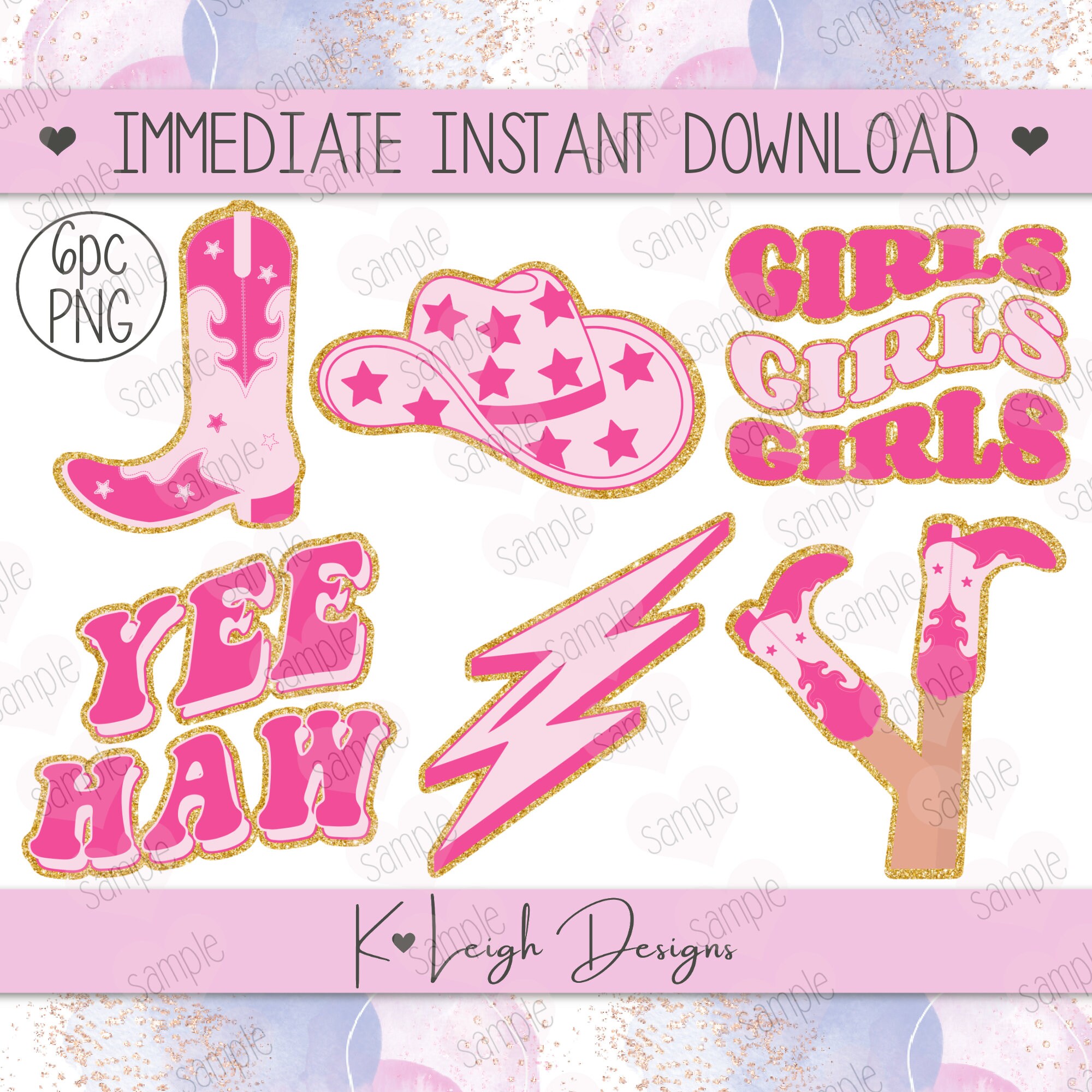 6 Piece Instant Download Clipart / Design PNG / Varsity Letters ...