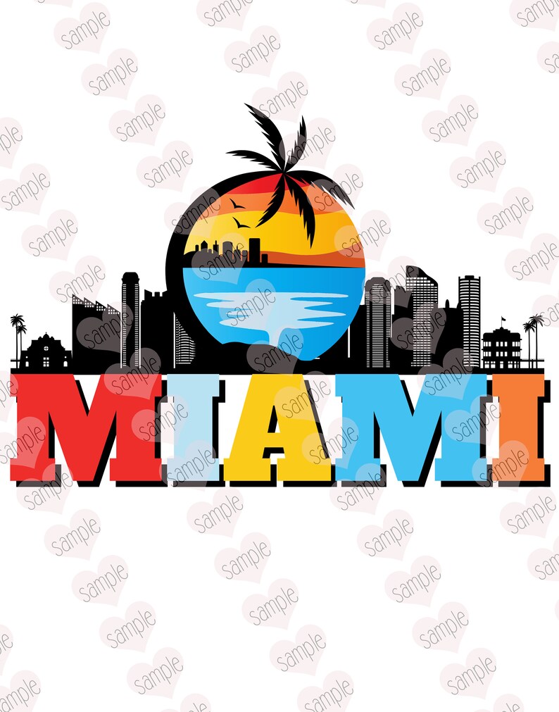 Instant Download Sublimation / Design PNG Transparent Back: Miami ...