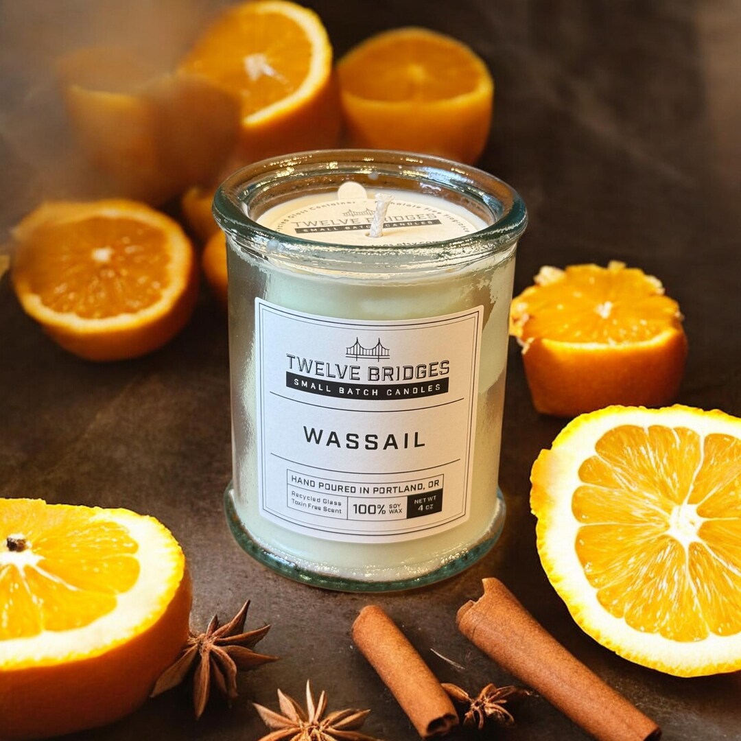 Recycled Glass Soy Wax Candle - Phthalate-free - Wassail Scent - 4oz - Etsy