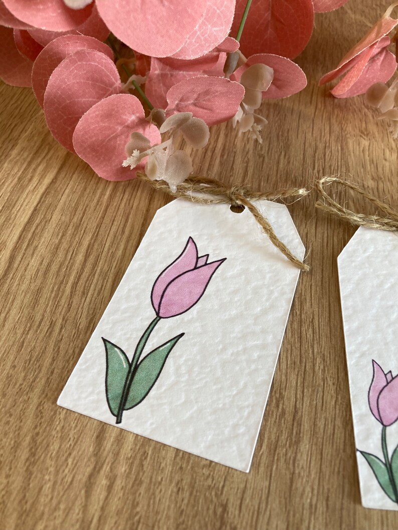 Tulip Gift Tags With Jute String/ Present Labels/ Birthday - Etsy